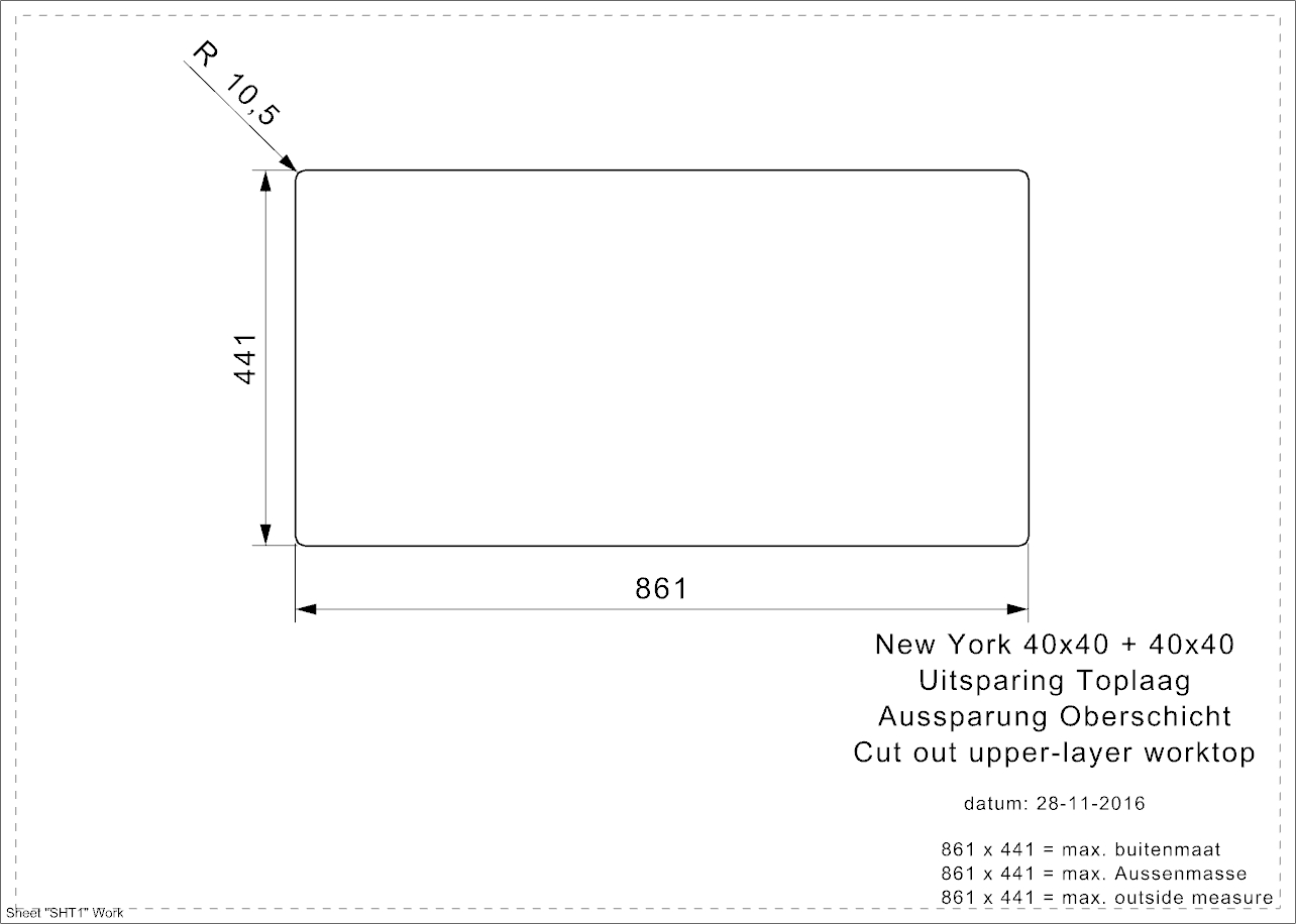 New York 40x40+40x40 (L) Comfort | Dubbel | Reginox